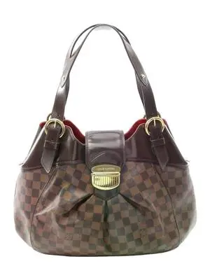 LOUIS VUITTON Damier-pattern Pleated Tote - Brown