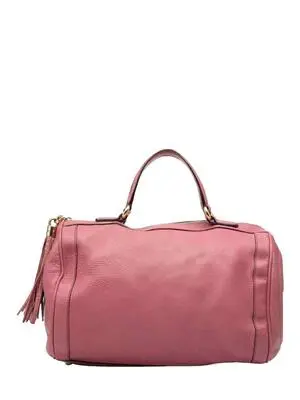 Gucci 2000-2015 Medium Pebbled Calfskin Soho Boston Bag - Pink