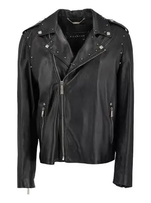 John Richmond Leather Biker Jacket - Black
