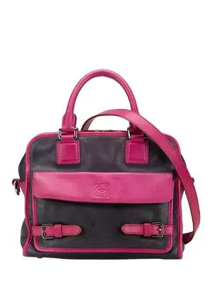 Loewe 2015 Grained Bicolor Calfskin Cruz Satchel - Blue