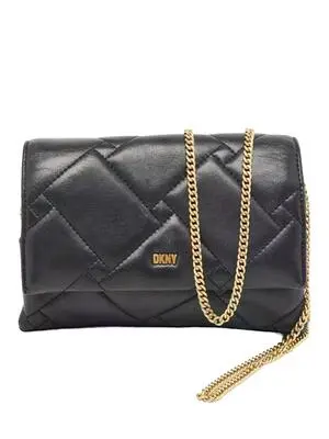 Dkny Quilted Flap Clutch - Black