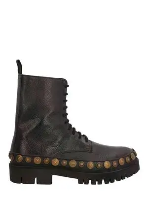 Moschino Studded Leather Boots - Black