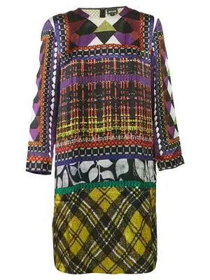Just Cavalli Geometric-print Mini Shift Dress - Purple