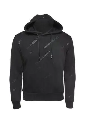 Just Cavalli Embroidered Cotton Hoodie - Black