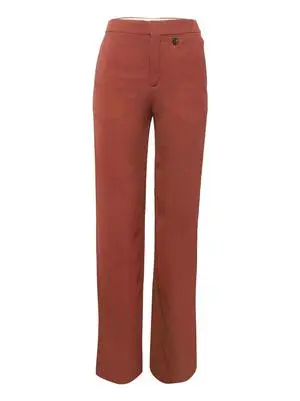 Chloé Front-pocket Crepe Trousers - Brown