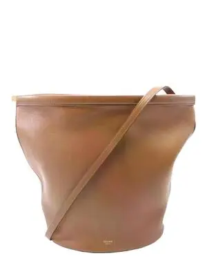 Celine 2010s Leather Bucket Bag - Brown