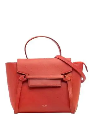 Celine 2018 Nano Grained Calfskin Belt Bag Satchel Red