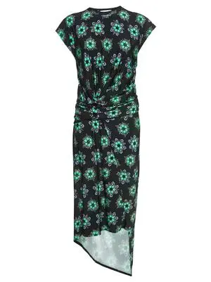 Rabanne Floral-print Jersey Dress - Black