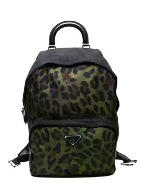 Prada 2000-2015 Leopard-print Backpack - Green