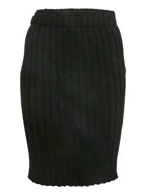 Dolce & Gabbana Ribbed Knit Midi Skirt - Black