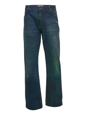 Moschino Distressed Straight-leg Jeans - Blue