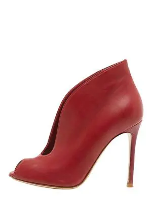 GIANVITO ROSSI 100mm Peep-toe Ankle Boots - Red