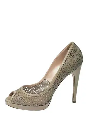 CASADEI Vintage Perforated Peeptoe Platform Pumps