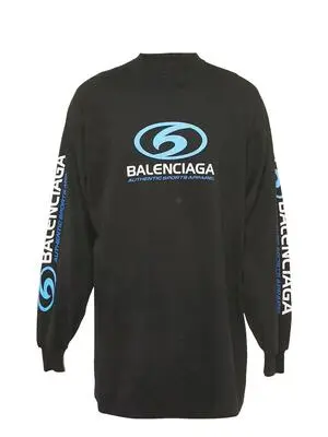 Balenciaga Logo-print Long-sleeve Sweatshirt - Black