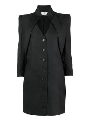Givenchy 1990s Layered Single-breasted Coat - Black