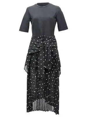 MAJE Rivolo Pleated Star Midi Dress