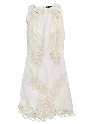 Maje Floral-embroidered Dress - White