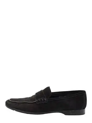 Prada Suede Penny-strap Loafers - Black