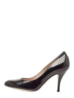 FERRAGAMO 90mm Perforated Patent-leather Pumps - Black