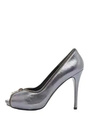 Alexander McQueen Leather Stiletto Heel Pumps - Grey