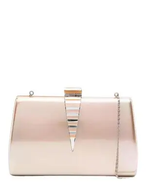 FERRAGAMO 2000s Shine Detail Clutch Bag - Neutrals
