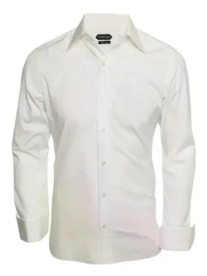 TOM FORD Long-sleeved Cotton Shirt - White