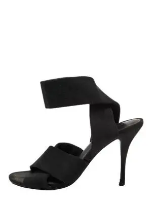 ALEXANDER WANG 100mm Canvas Stiletto Sandals - Black