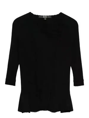 Gianfranco Ferre 1990s Ribbed Peplum Top - Black