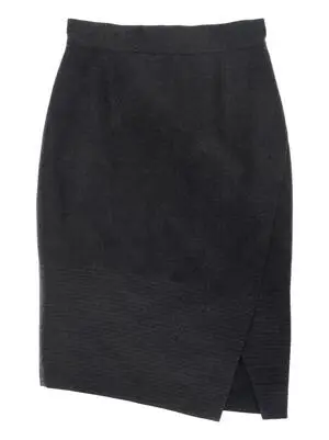 Gianfranco Ferre 1980s High-waisted Wool Skirt - Grey
