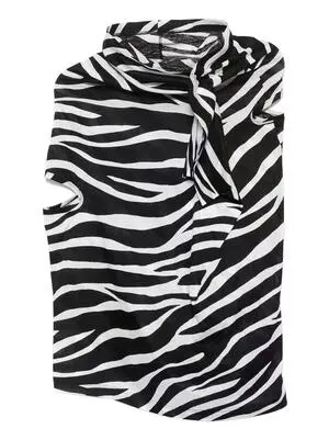 Junya Watanabe 2015 Zebra-print Blouse - Black