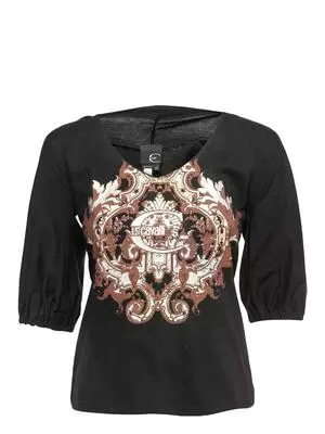 Just Cavalli Baroque-print Top - Black