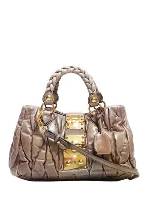 Miu Miu Matelassé Two-way Handbag - Brown