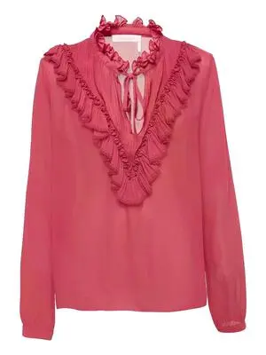 See By Chloé Ruffled V-neck Blouse - Pink