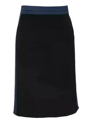 Diane Von Furstenberg Contrast Panel Knee Length Skirt - Black