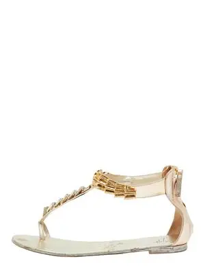 GIUSEPPE ZANOTTI Embellished Flat Sandals - Gold