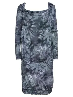 Alexander McQueen Abstract-print Dress - Grey