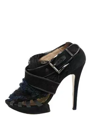 NICHOLAS KIRKWOOD 130mm Frayed Suede Sandals - Black