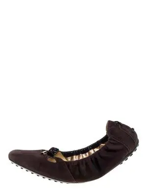 TOD'S Bow-embellished Ballet Flats - Brown