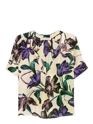 Marni Floral-print Blouse - Neutrals