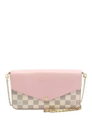 LOUIS VUITTON 2019 Félicie Damier Azur Chain Clutch - Pink