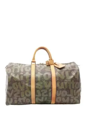 LOUIS VUITTON 2001 Keepall 50 Boston Graffiti Monogram Bag - Brown
