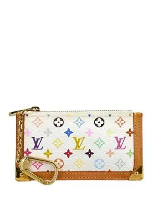 LOUIS VUITTON 2004 Monogram Multicolore Pochette Cles Coin Pouch - White