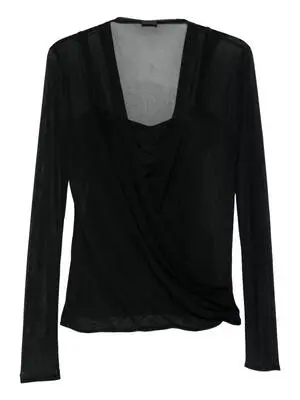 Givenchy Mesh Wrap Blouse - Black