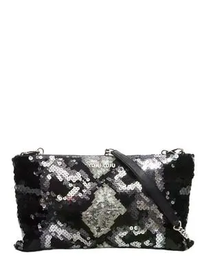 Miu Miu Sequined Clutch Bag - Black