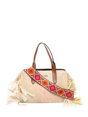 Miu Miu Fringe-detailing Handbag - Neutrals