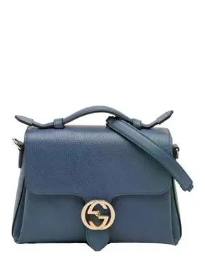 Gucci Small Interlocking G Satchel - Blue