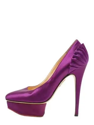 CHARLOTTE OLYMPIA 140mm Paloma Satin Pumps - Purple
