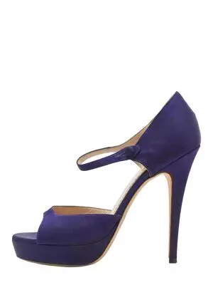 Saint Laurent 130mm Satin Sandals - Blue