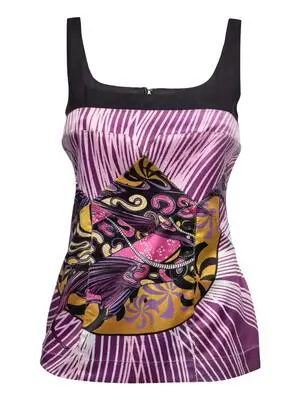 Just Cavalli Silk Sleeveless Top - Purple