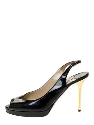 JIMMY CHOO 100mm Patent-leather Slingback Pumps - Black